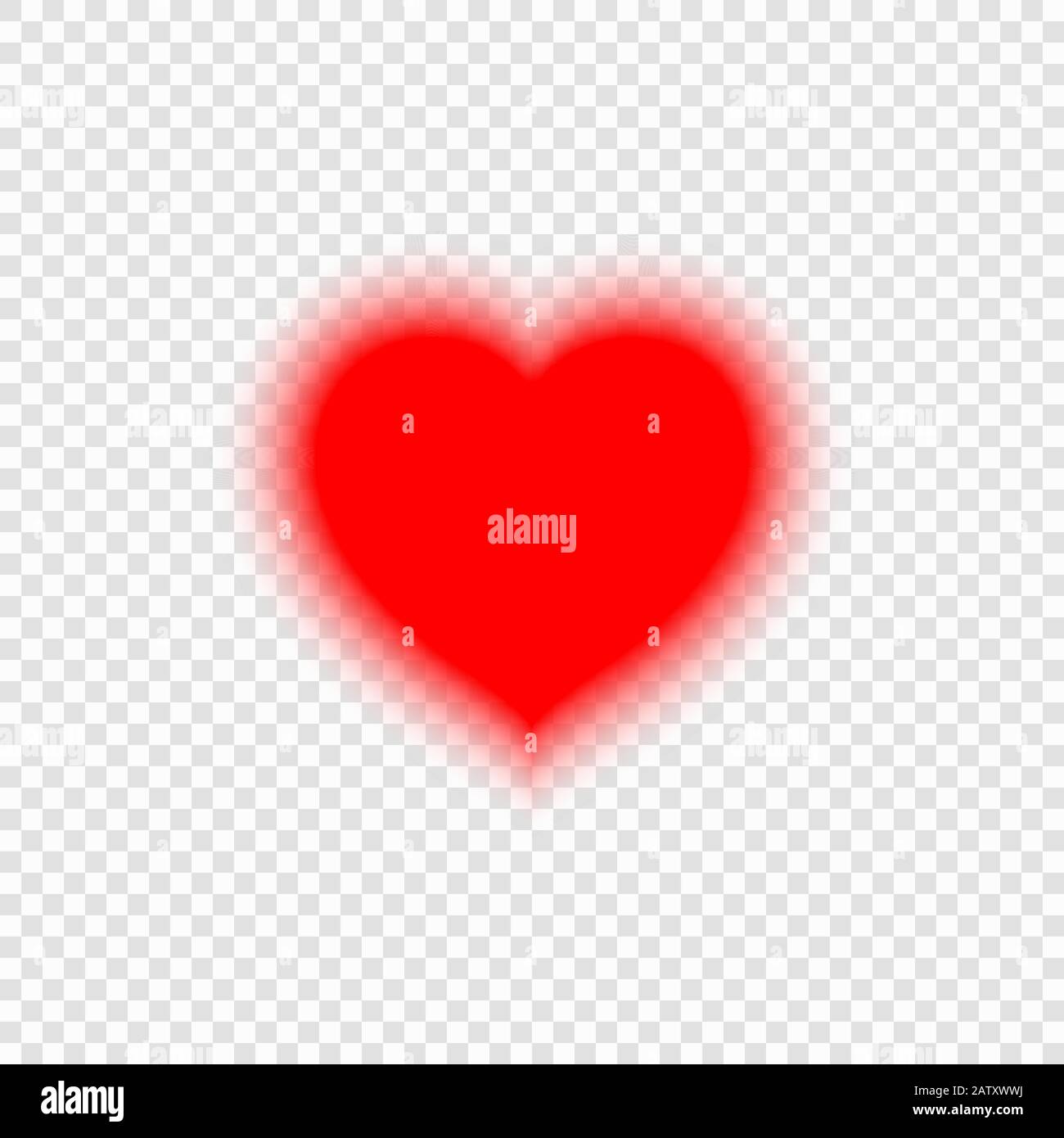Bright neon heart. Blur heart sign on transparent background Stock ...