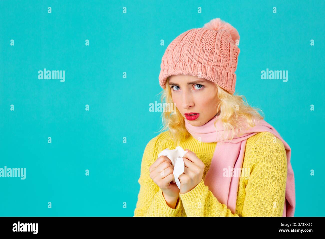 Cold sick tissue woman hi-res stock photography and images - Alamy