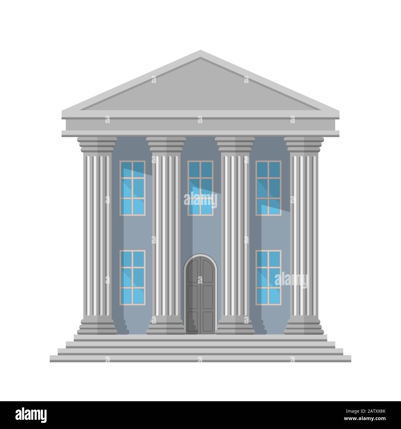 retro public building with columns and windows Stock Vector Image & Art ...