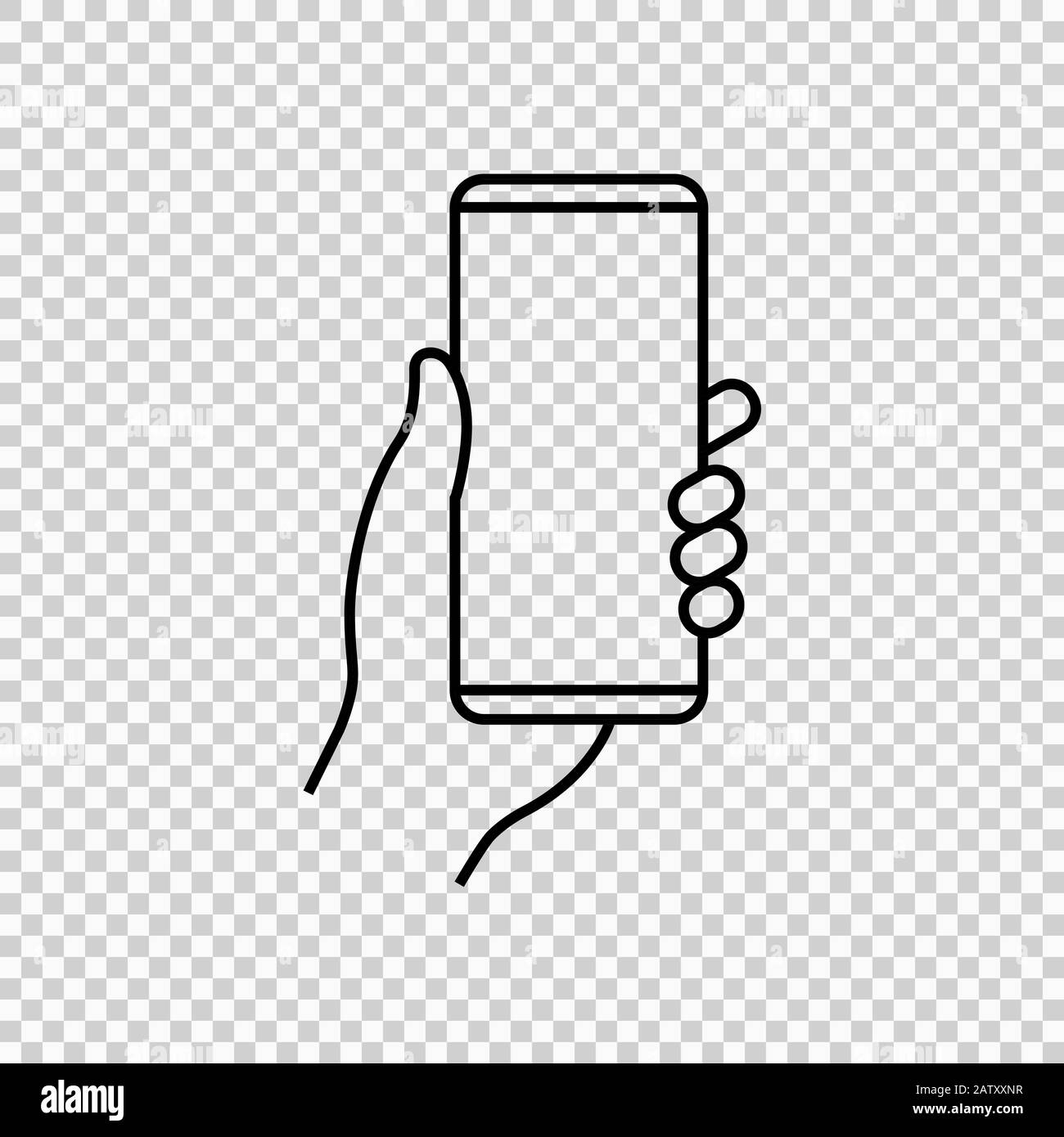 Hand Holding Mobile Phone Vector Icon Stock Vector Image And Art Alamy