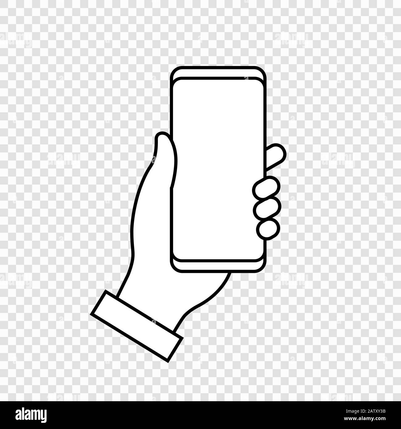 Hand Holding Mobile Phone Vector Icon Stock Vector Image And Art Alamy