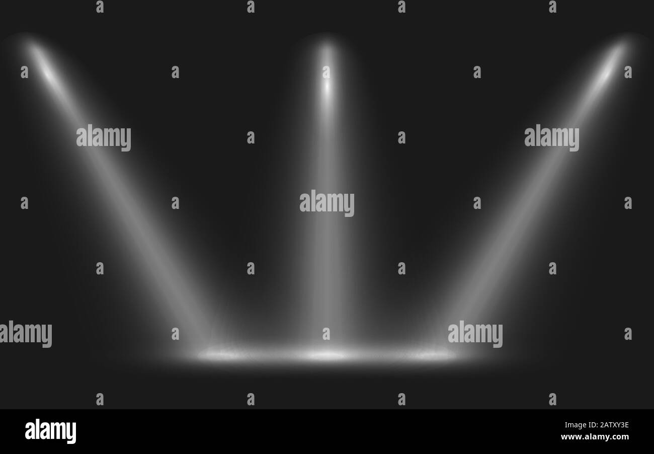 Vector spotlight on black background, Studio scene with lught Stock ...