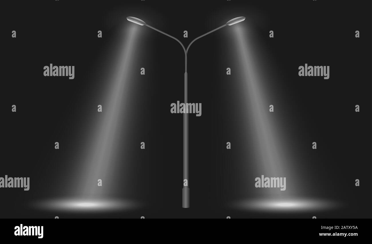 Row street lights dusk Stock Vector Images - Alamy