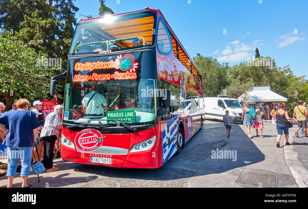 Athens, Greece - September 21, 2019: Open-top double-decker City ...