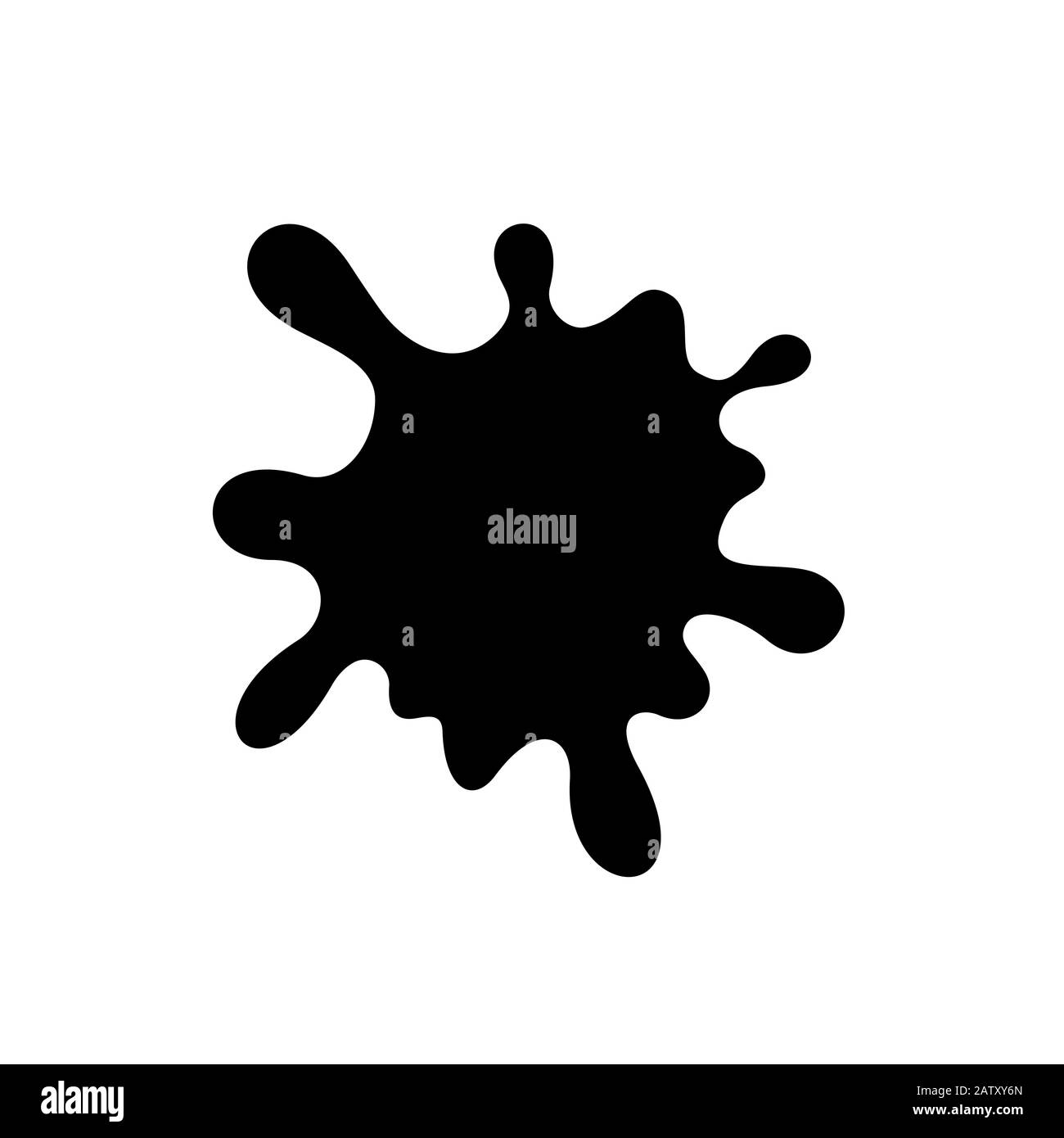 Ink blot splatter isolated on transparent background, vector ...