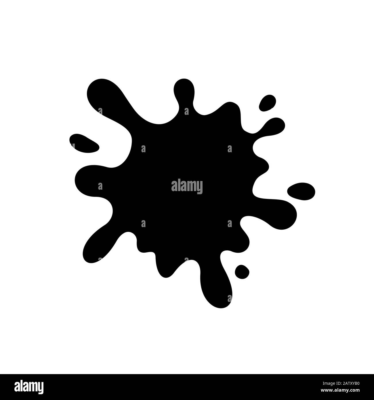 Ink blot splatter isolated on transparent background, vector ...