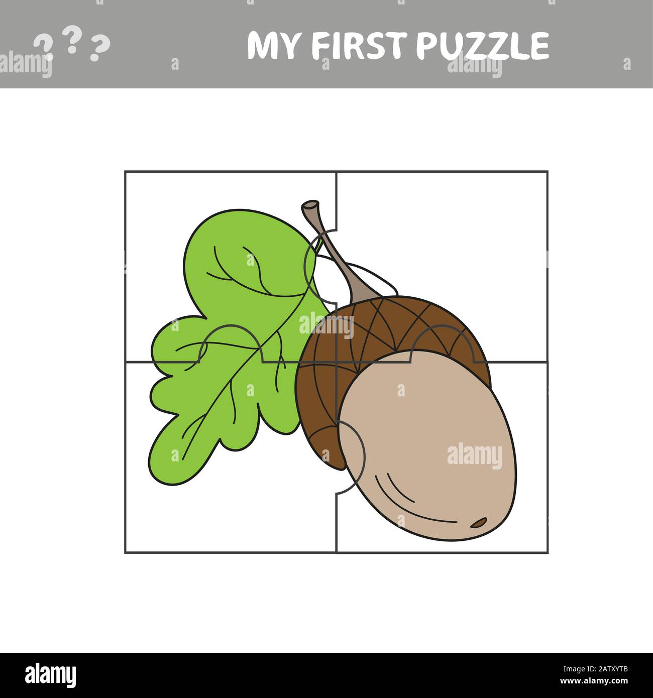 Acorn. Education paper game for preshool children. Vector illustration ...