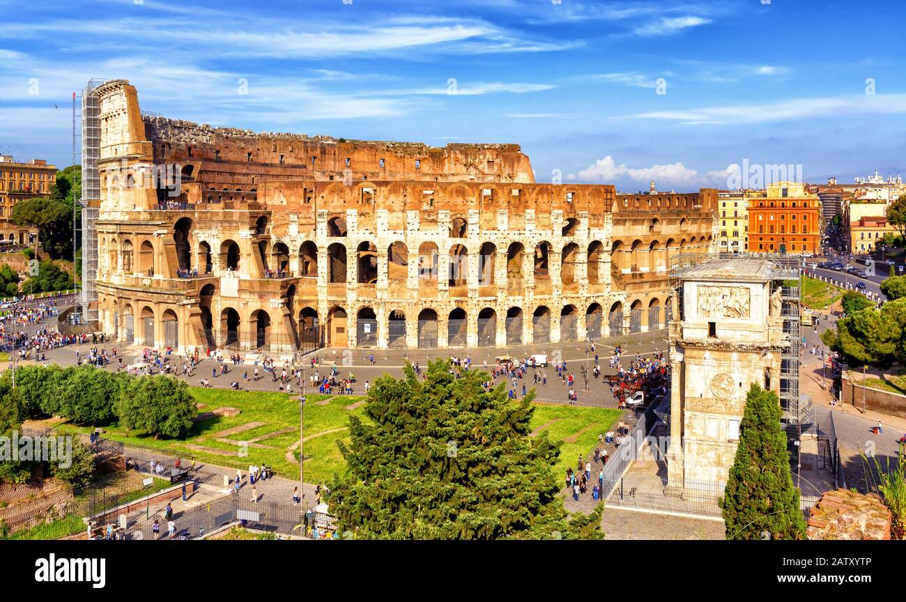 Panoramic view of the colosseum hi-res stock photography and images - Alamy