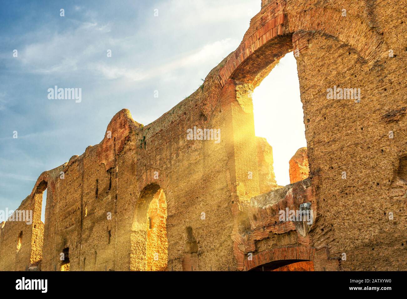 Baths of Caracalla, ancient roman public baths, in Rome, Italy Stock ...
