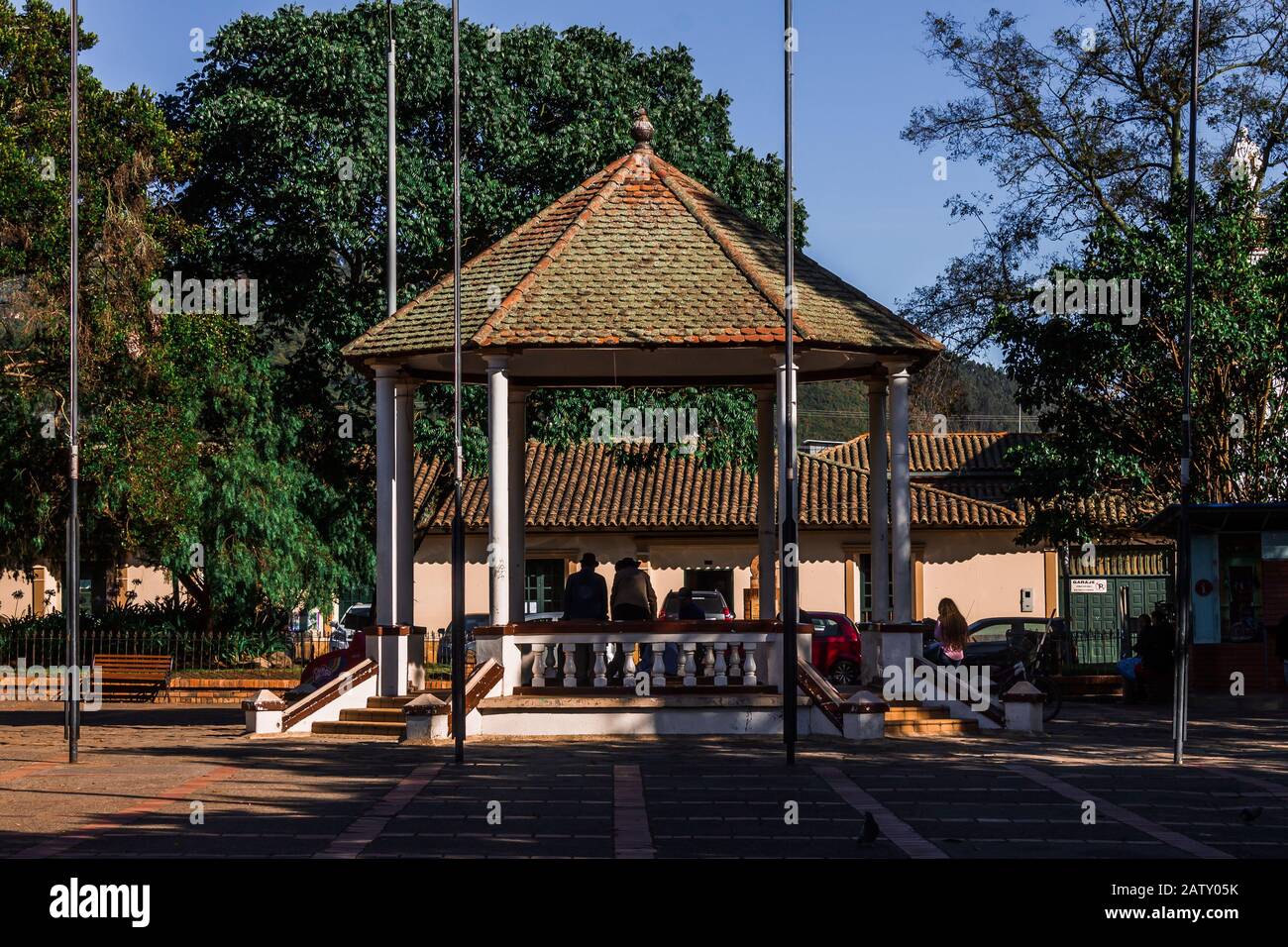 Main square of Tabio Cundinamarca in the savannah of Bogotá, near ...