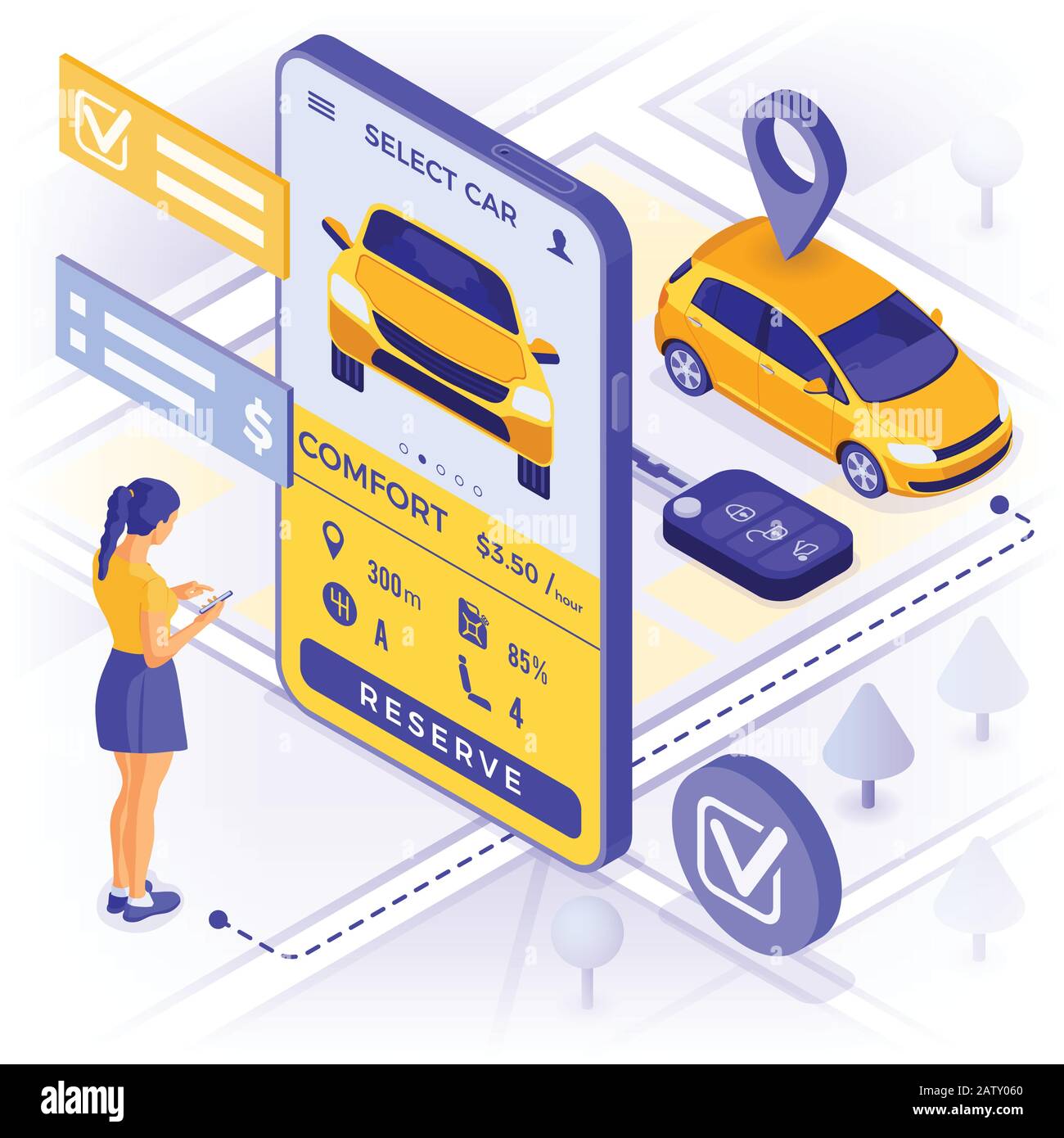 Carsharing service car rental Stock Vector Images - Alamy