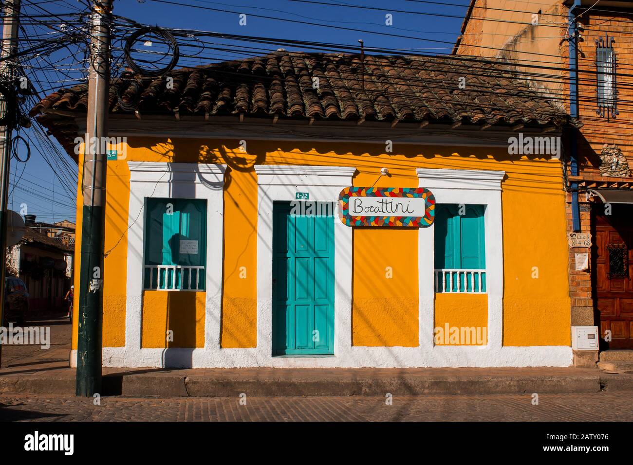 Main square of Tabio Cundinamarca in the savannah of Bogotá, near ...