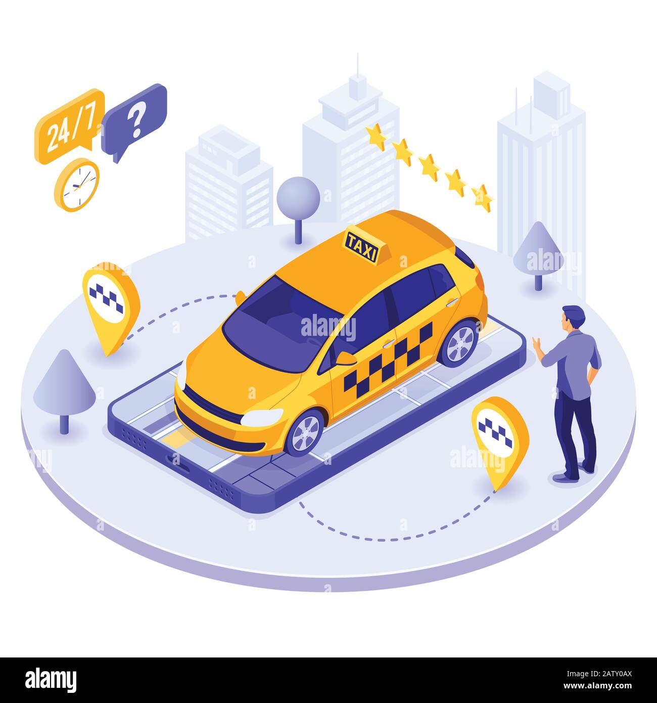 Taxi map pin icon Cut Out Stock Images & Pictures - Alamy