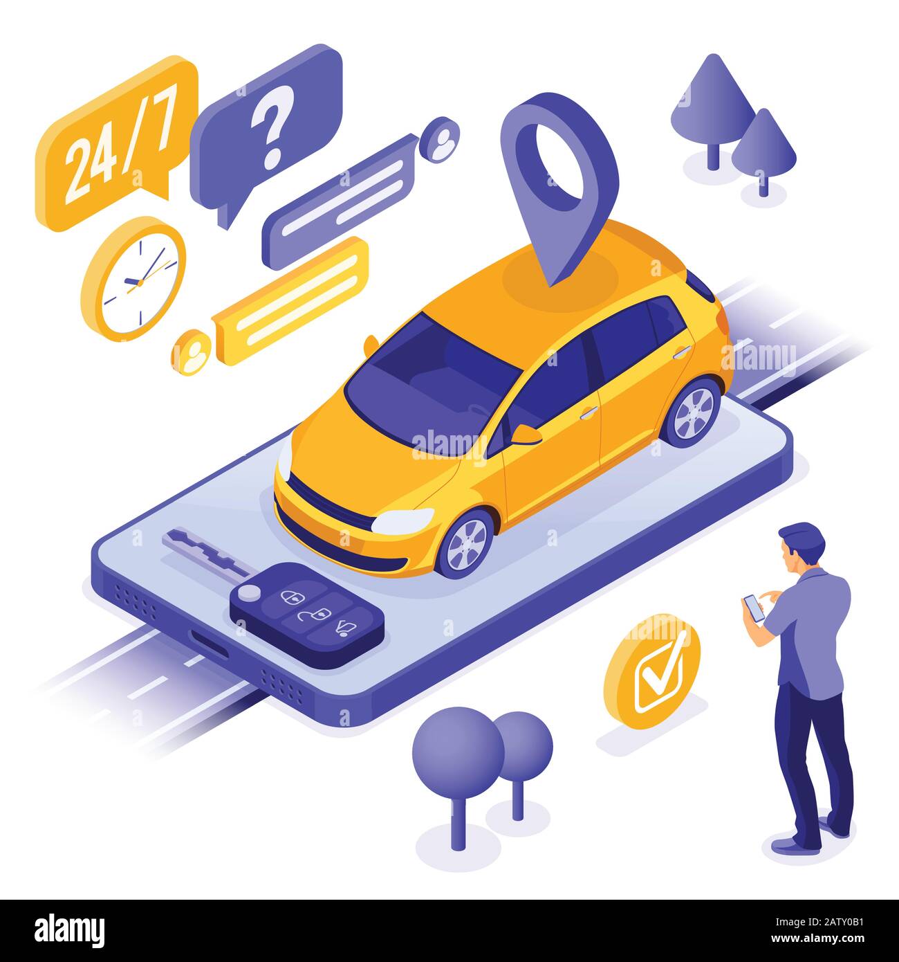 Online car sharing city Stock Vector Images - Alamy