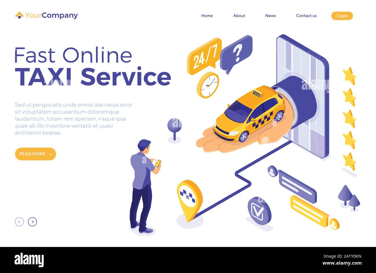 People order taxi online Cut Out Stock Images & Pictures - Alamy