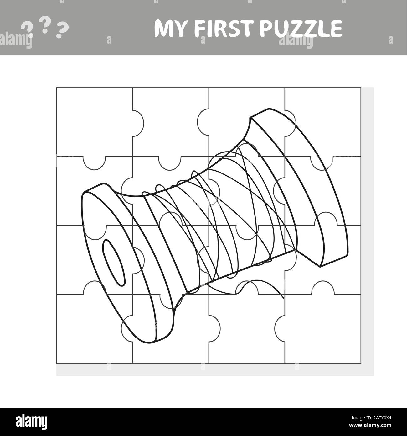 Spool of thread - Cartoon Illustration of Education Jigsaw Puzzle Game ...