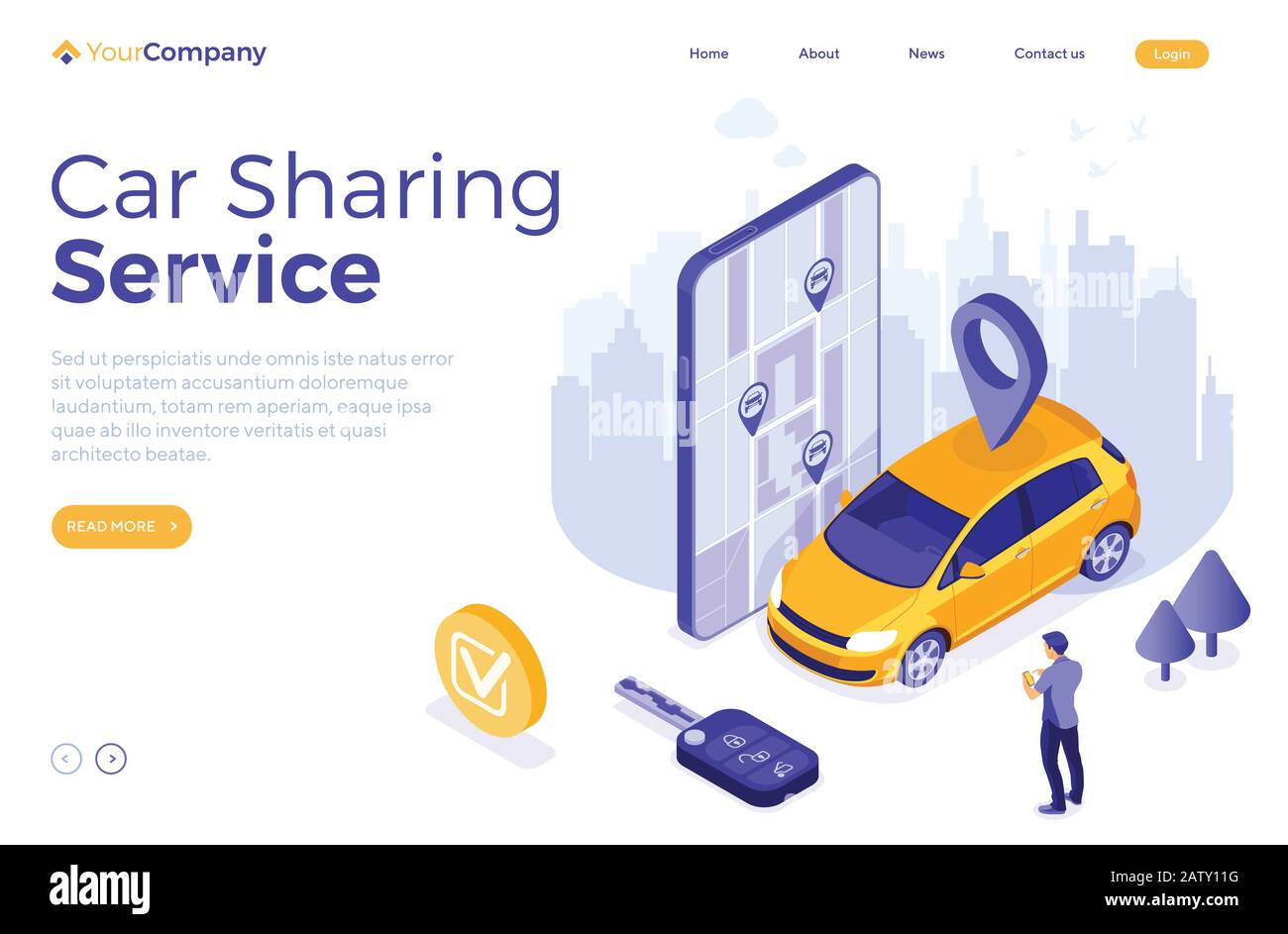 Car Sharing Service Concept Stock Vector Image & Art - Alamy