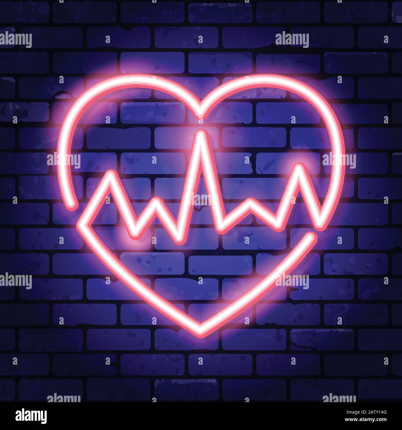 Heart neon lamp Stock Vector Images - Alamy