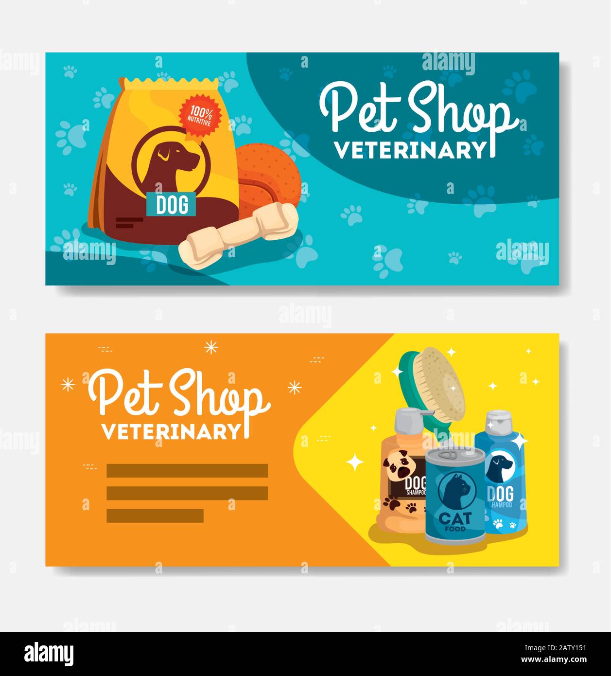 set poster of pet shop veterinary with icons Stock Vector Image & Art ...