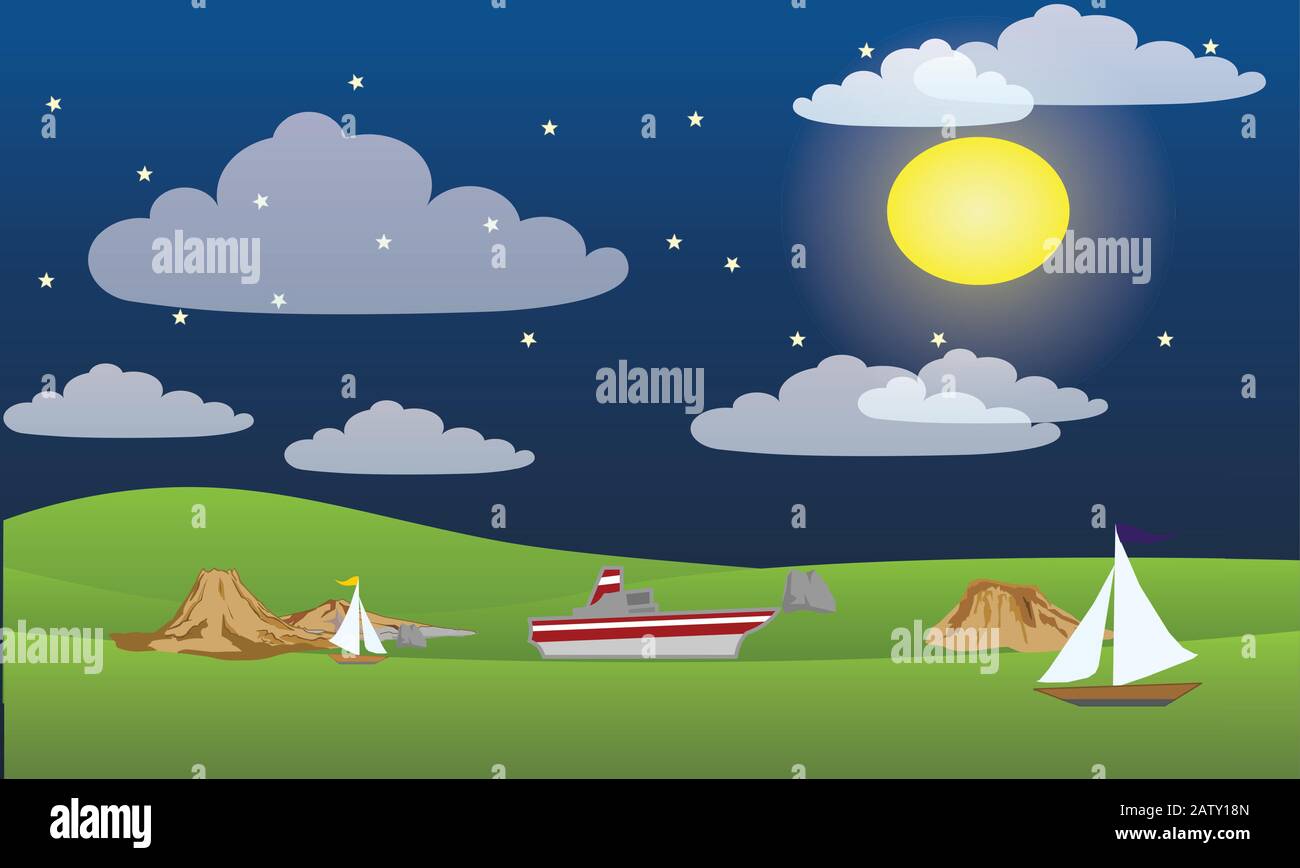 Night view Stock Vector Images - Alamy