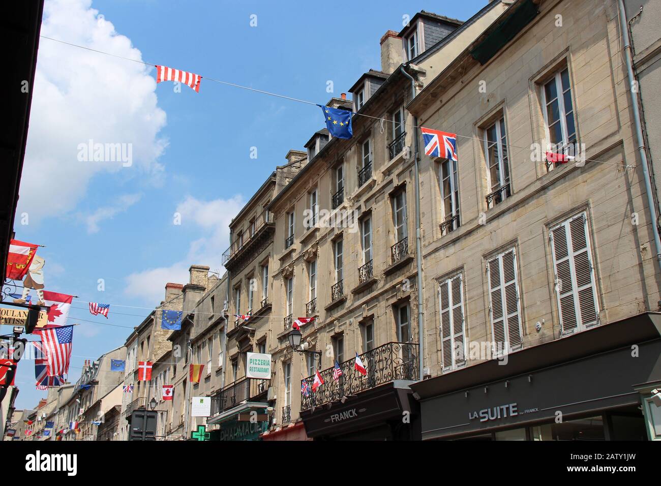 street and flat buildings in bayeux in normandy (france Stock Photo - Alamy