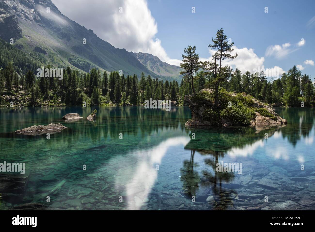 Mountain Lake in the Swiss Alps Stock Photo - Alamy