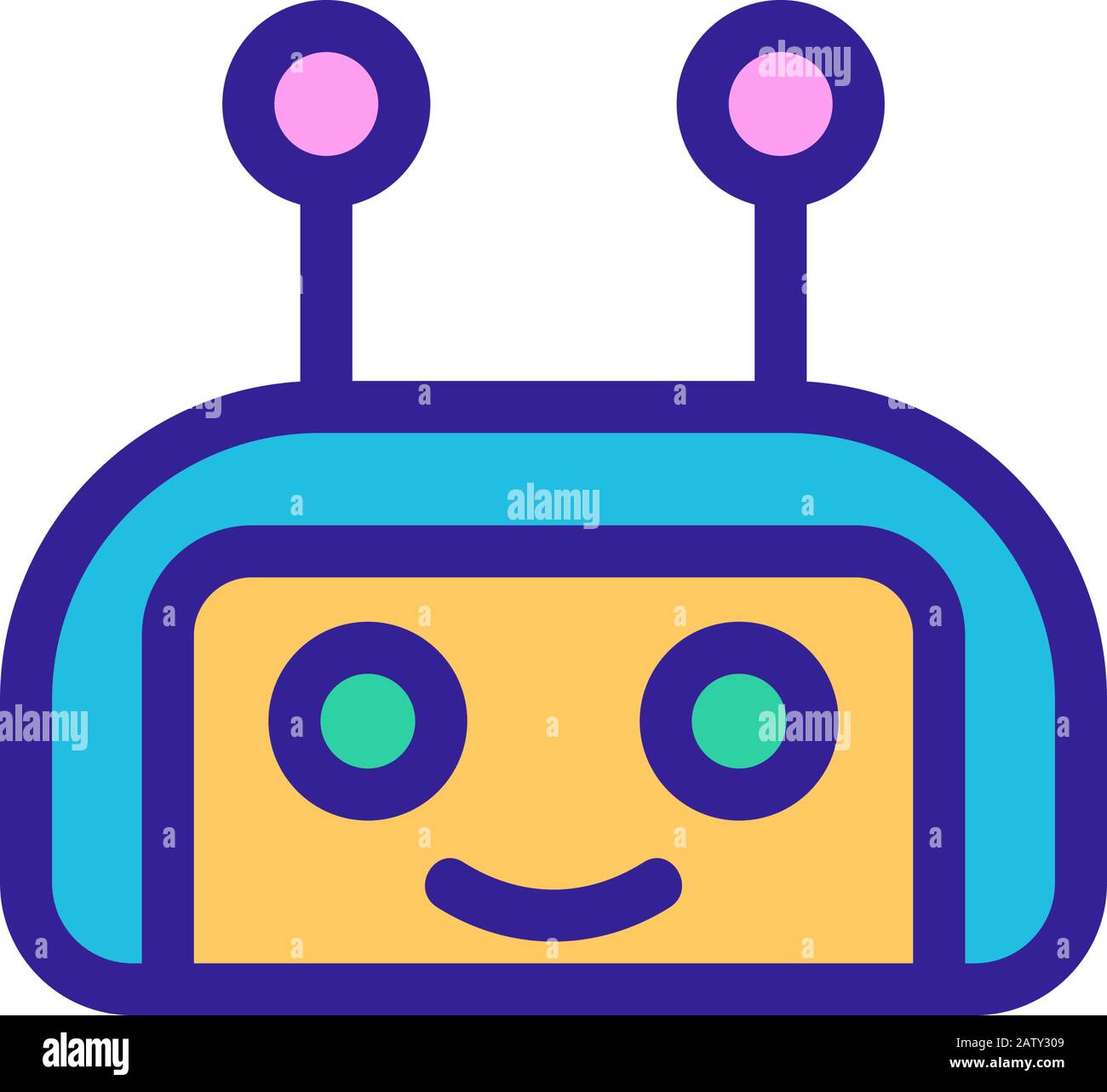 Robot icon vector. Isolated contour symbol illustration Stock Vector ...