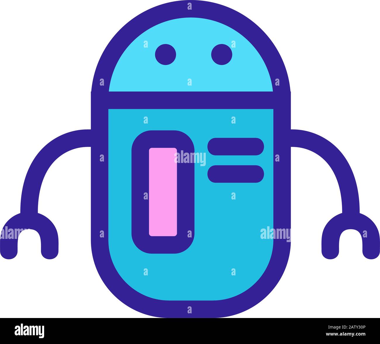Robot icon vector. Isolated contour symbol illustration Stock Vector ...