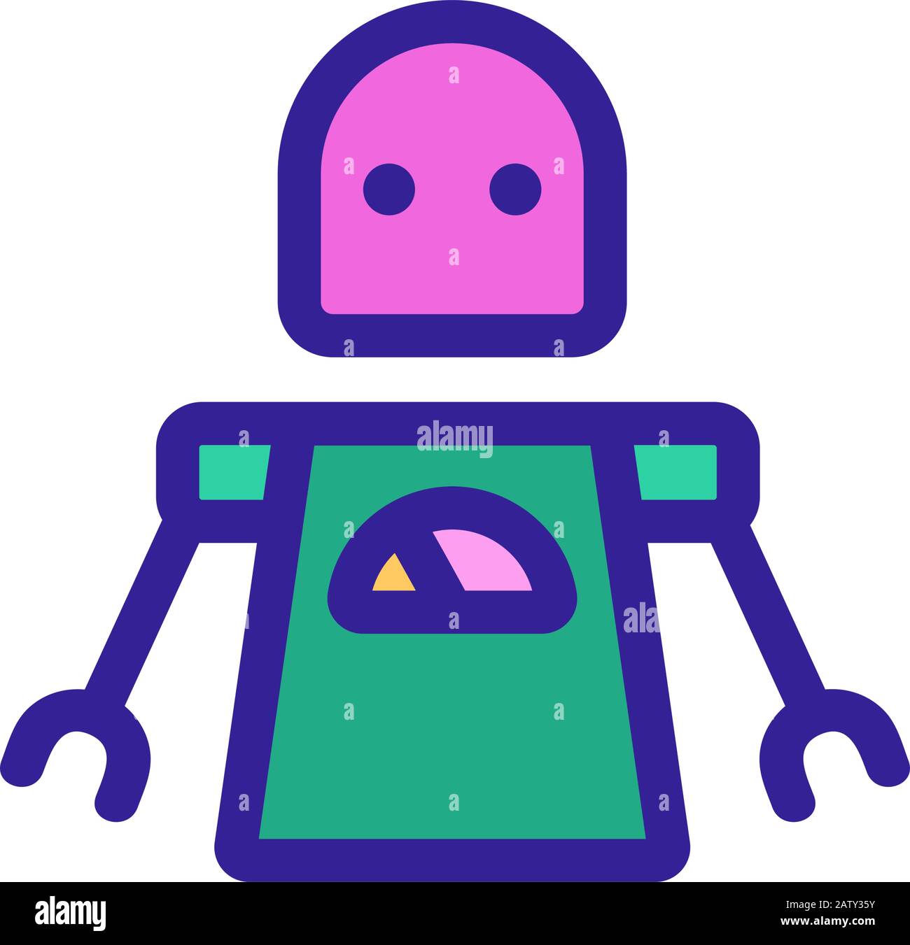 Robot icon vector. Isolated contour symbol illustration Stock Vector ...