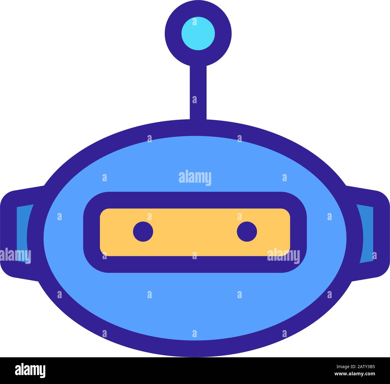 Robot icon vector. Isolated contour symbol illustration Stock Vector ...