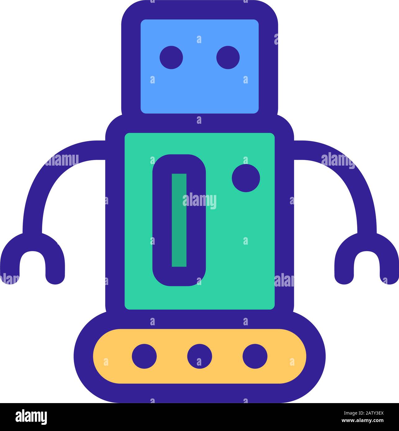 Robot icon vector. Isolated contour symbol illustration Stock Vector ...