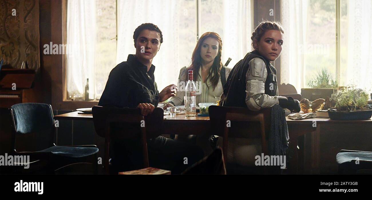 USA. Rachel Weisz , Florence Pugh and Scarlett Johansson in a scene ...