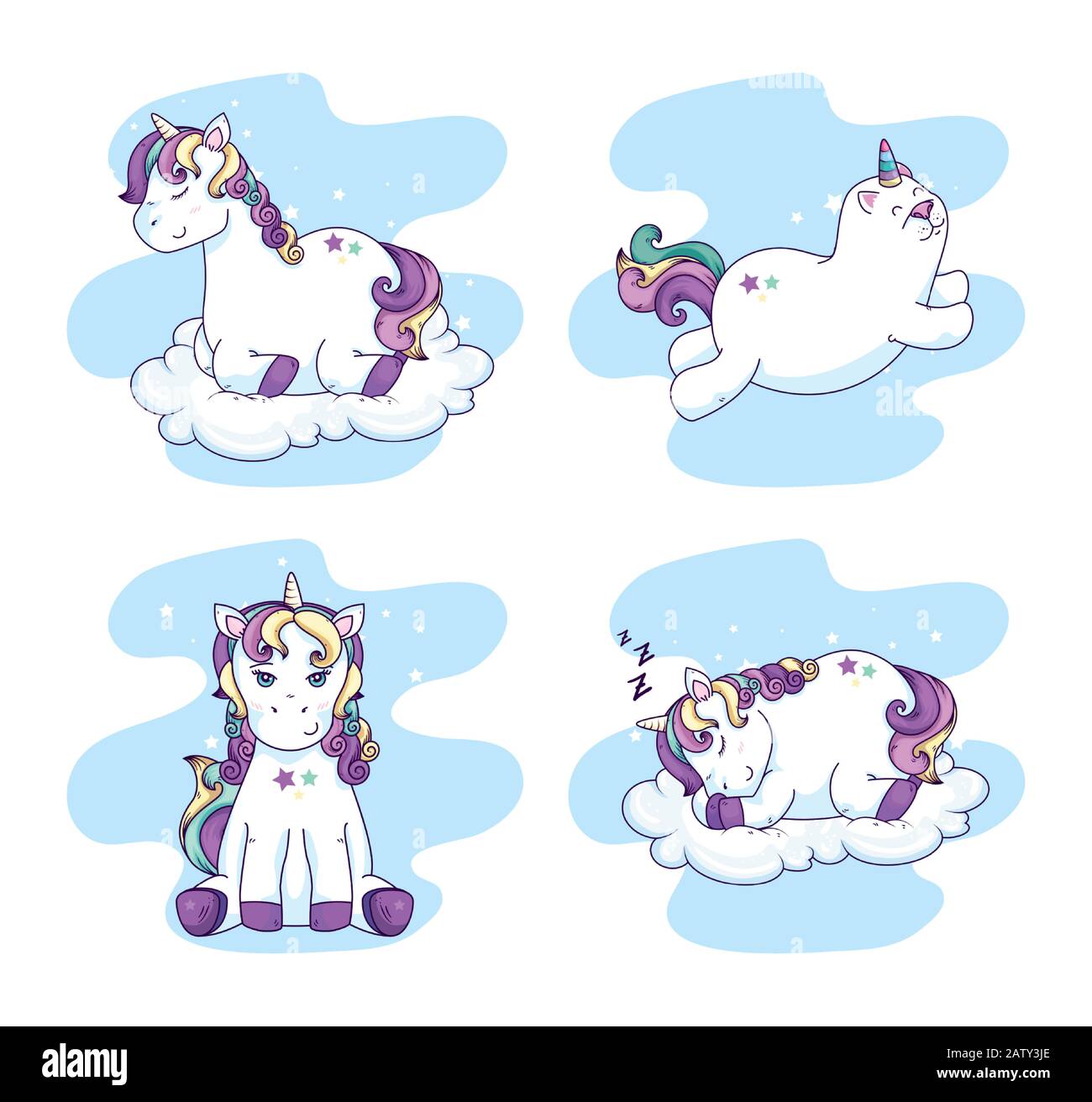 group of cute unicorns fantasy icons Stock Vector Image & Art - Alamy