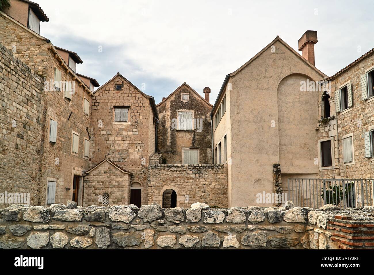 ancient buildings of the Diocletian palace in the city of Split ...