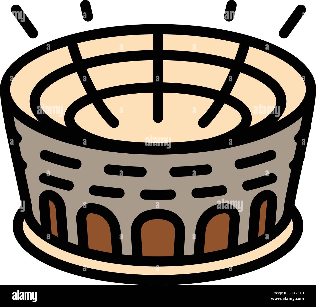 Round sport arena icon. Outline round sport arena vector icon for web ...