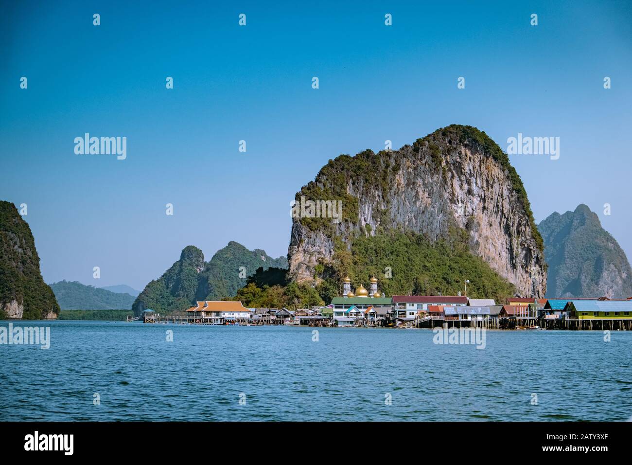 PANYEE ISLAND, THAILAND January 2020, wooden house on the water at the ...