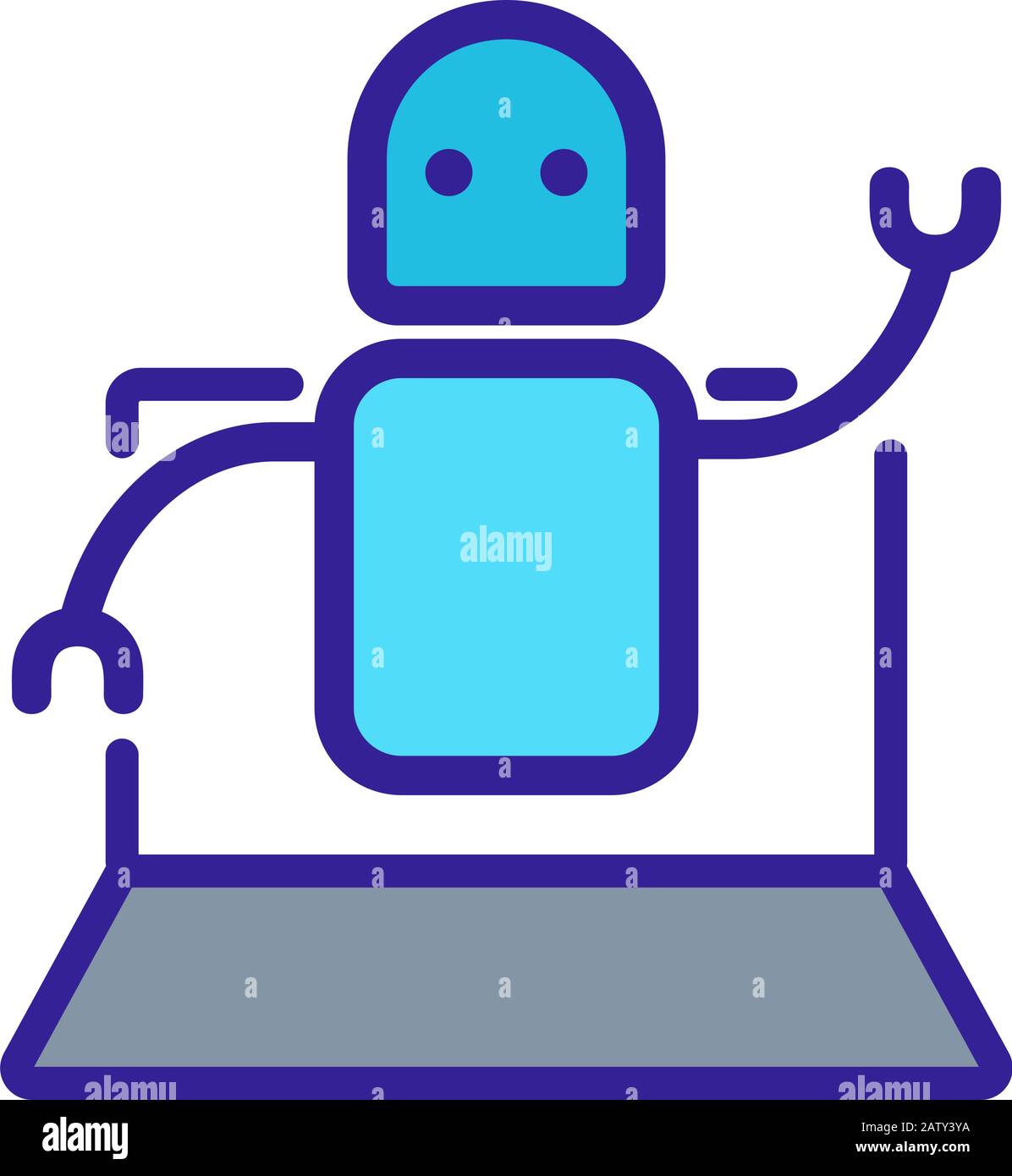 Robot icon vector. Isolated contour symbol illustration Stock Vector ...