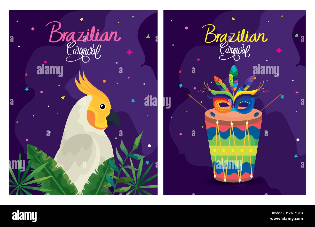 set poster of brazil with decoration Stock Vector Image & Art - Alamy