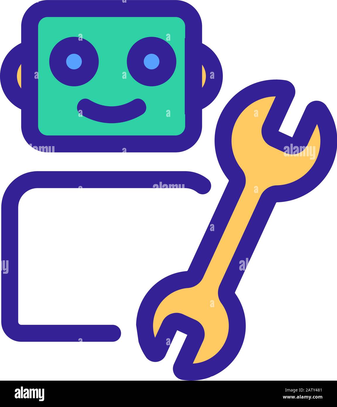 Robot icon vector. Isolated contour symbol illustration Stock Vector ...