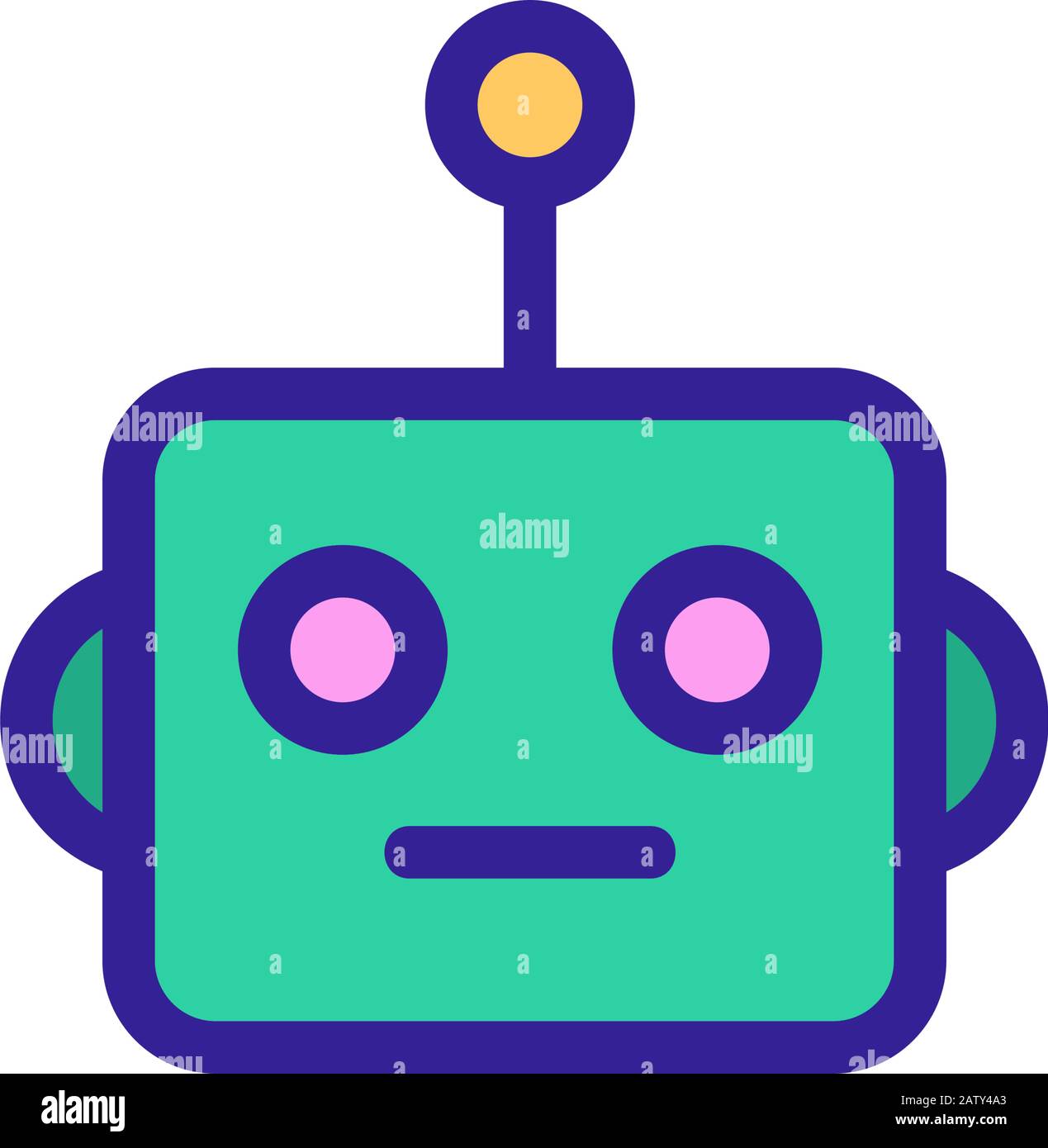 Robot icon vector. Isolated contour symbol illustration Stock Vector ...