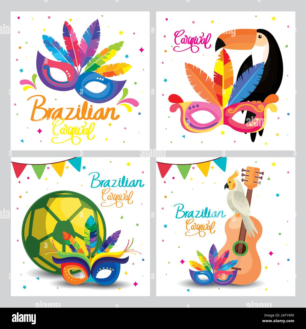 set poster of brazil with decoration Stock Vector Image & Art - Alamy