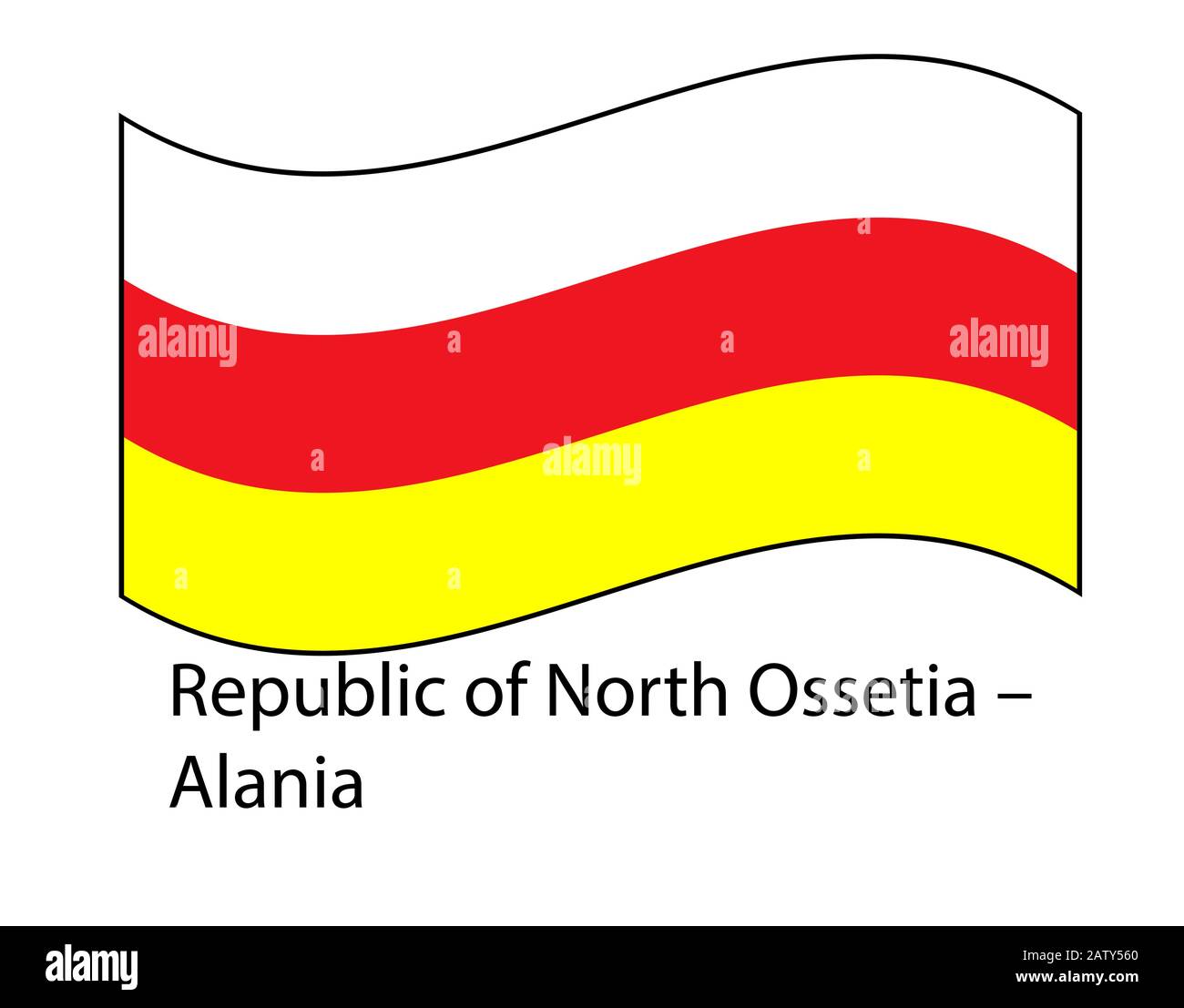 Flag of North Ossetia - Alania Republic, Russia Stock Vector Image ...