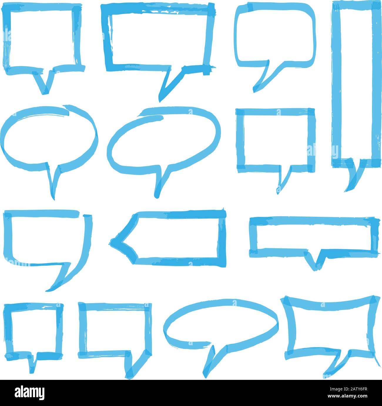 Set of hand drawn highlighter speech bubbles, marks and pointers. Can ...