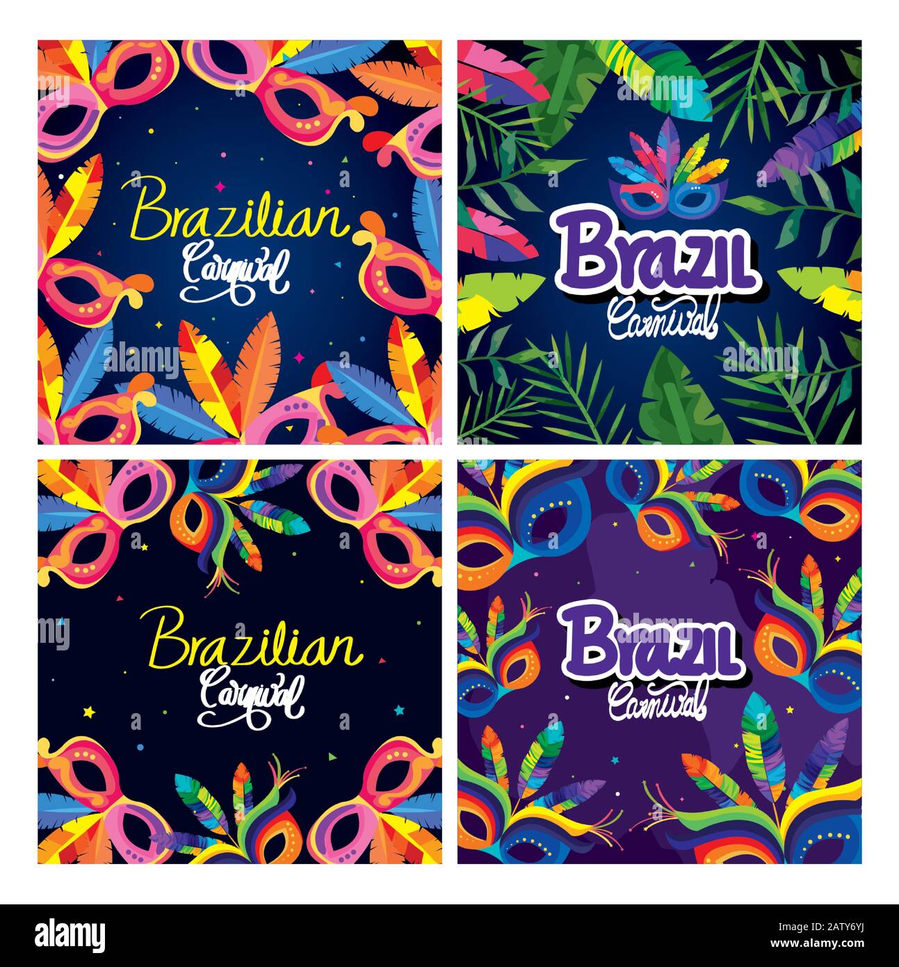 set poster of brazil with decoration Stock Vector Image & Art - Alamy