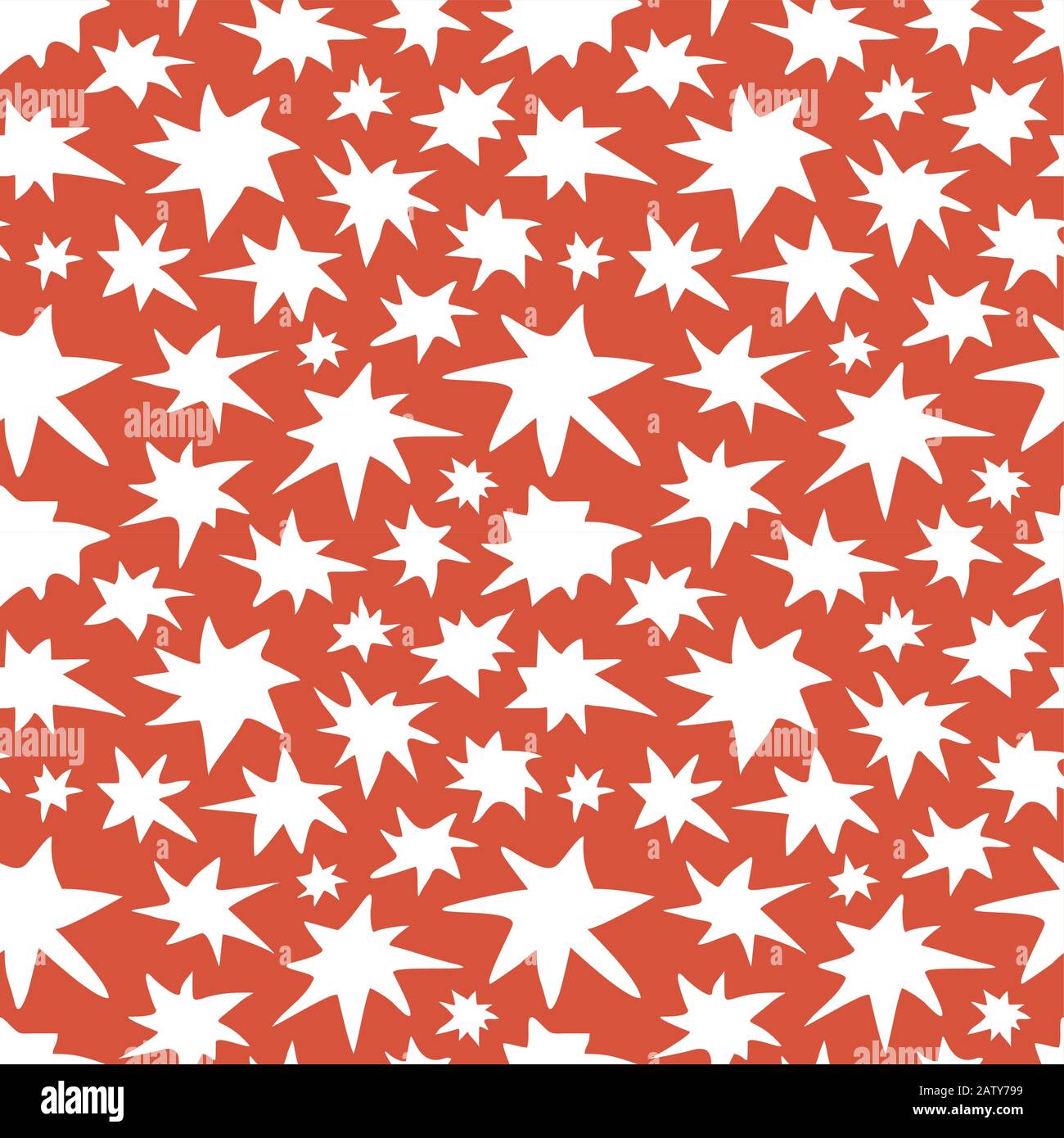 Abstract doodle stars seamless pattern texture. Various size hand drawn ...
