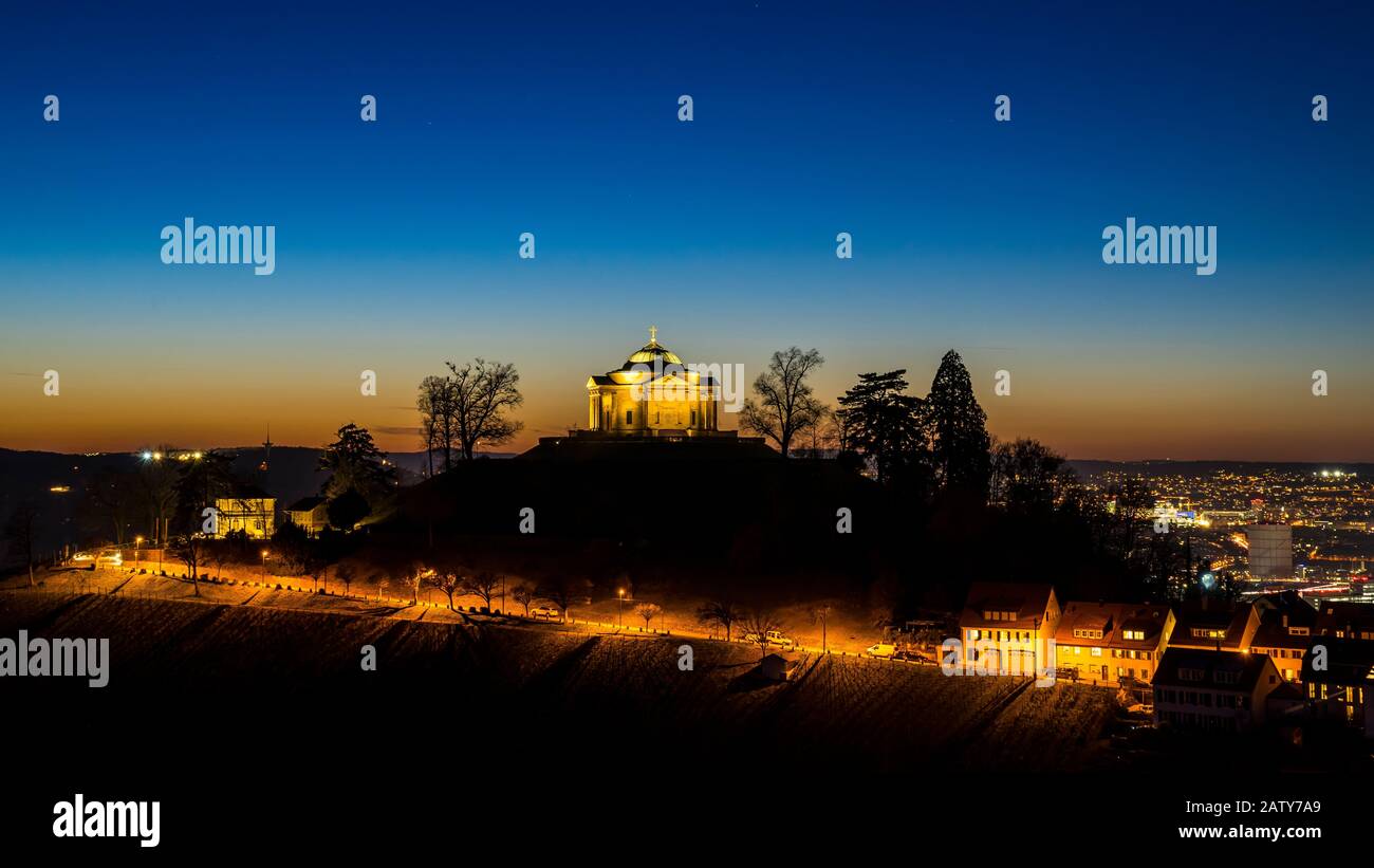 Germany, Beautiful ancient mausoleum, grave chapel on top of rotenberg ...