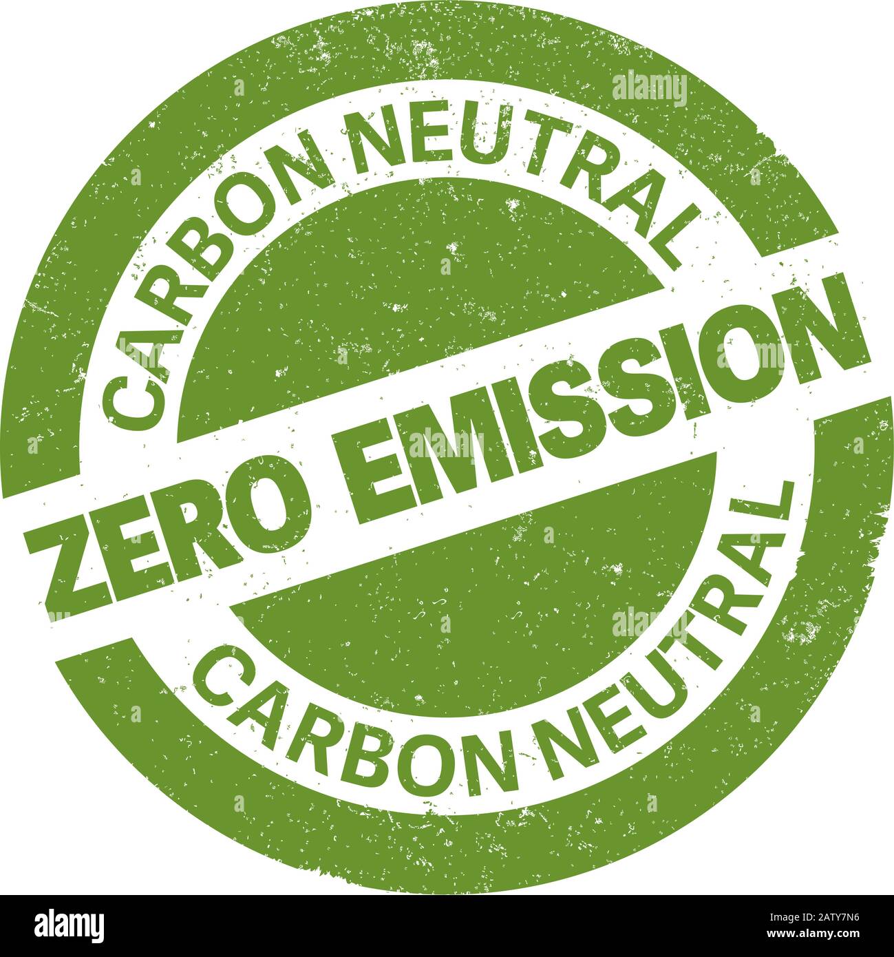 green round zero emission carbon neutral rubber stamp print vector ...