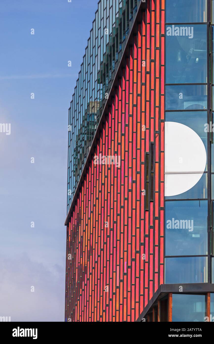 Red Glass Facade at Modern Building in Amsterdam Stock Photo - Alamy