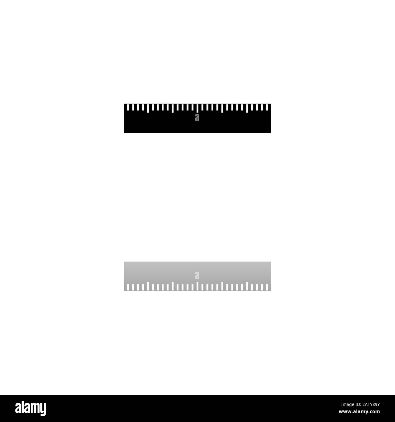 Ruler. Black symbol on white background. Simple illustration. Flat ...