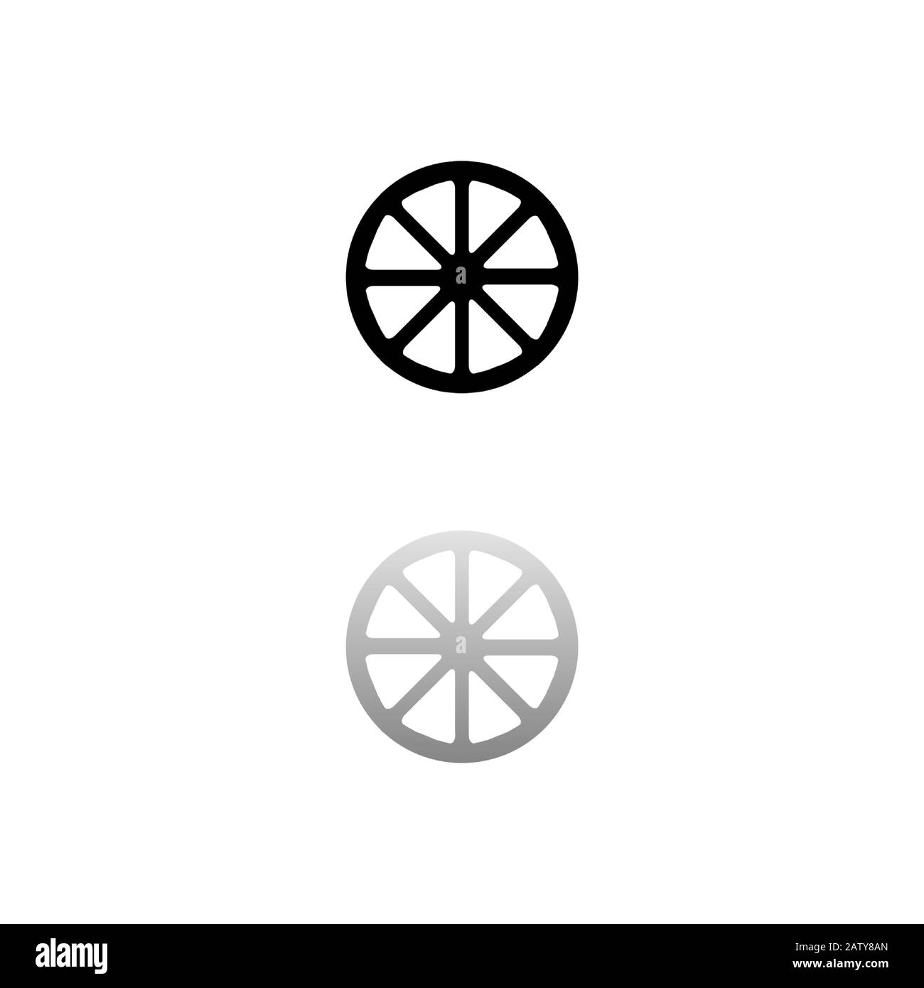 Lemon. Black symbol on white background. Simple illustration. Flat ...